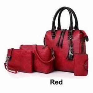 Bags | 4 Piece Set Of Red Leather Bags | Poshmark